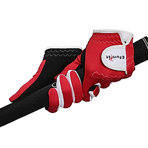 Efunist 1 Pair Junior Kids Youth Toddler Boys Girls Golf Gloves Dura Feel Blue Red Green Left Hand Right Hand (Blue, Medium)