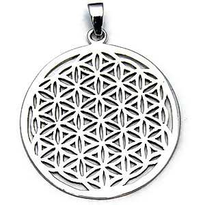 COSUMOSU 1.45″flower of life Sacred Geometry 925 Sterling Silver Pendant…
