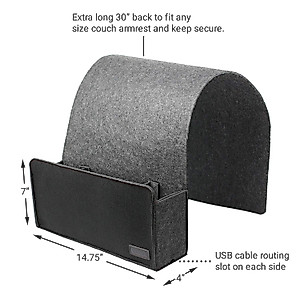 VRGE - Couch Bedside Gaming Organizer Caddy Storage Hanging Felt Mount for Game Controllers/Headphones/Meta Oculus Quest 3/2 VR w/Side Remote Control Holder