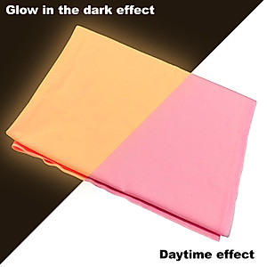 Glow in The Dark Fabric,Glow Fabric for Sewing Clothes,Luminous Polyester Fabric for Lighted Fabric for Clothes,Decorations, DIY Craft Supplies and Other Uses (35'' X 57'') (Pink)