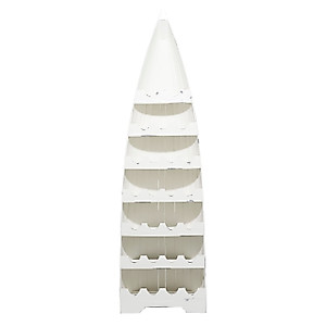 Deco 79 Wood Boat 25 Bottle Standing Wine Rack, 21" x 14" x 76", White