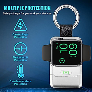 Portable Wireless Charger for Apple Watch,HUOTO【Upgraded Version】 iWatch Charger 1400mAh Smart Keychain Power Bank,Portable Magnetic iWatch Charger for Apple Watch Series 8/UItra/7/6/SE/5/4/3/2/1