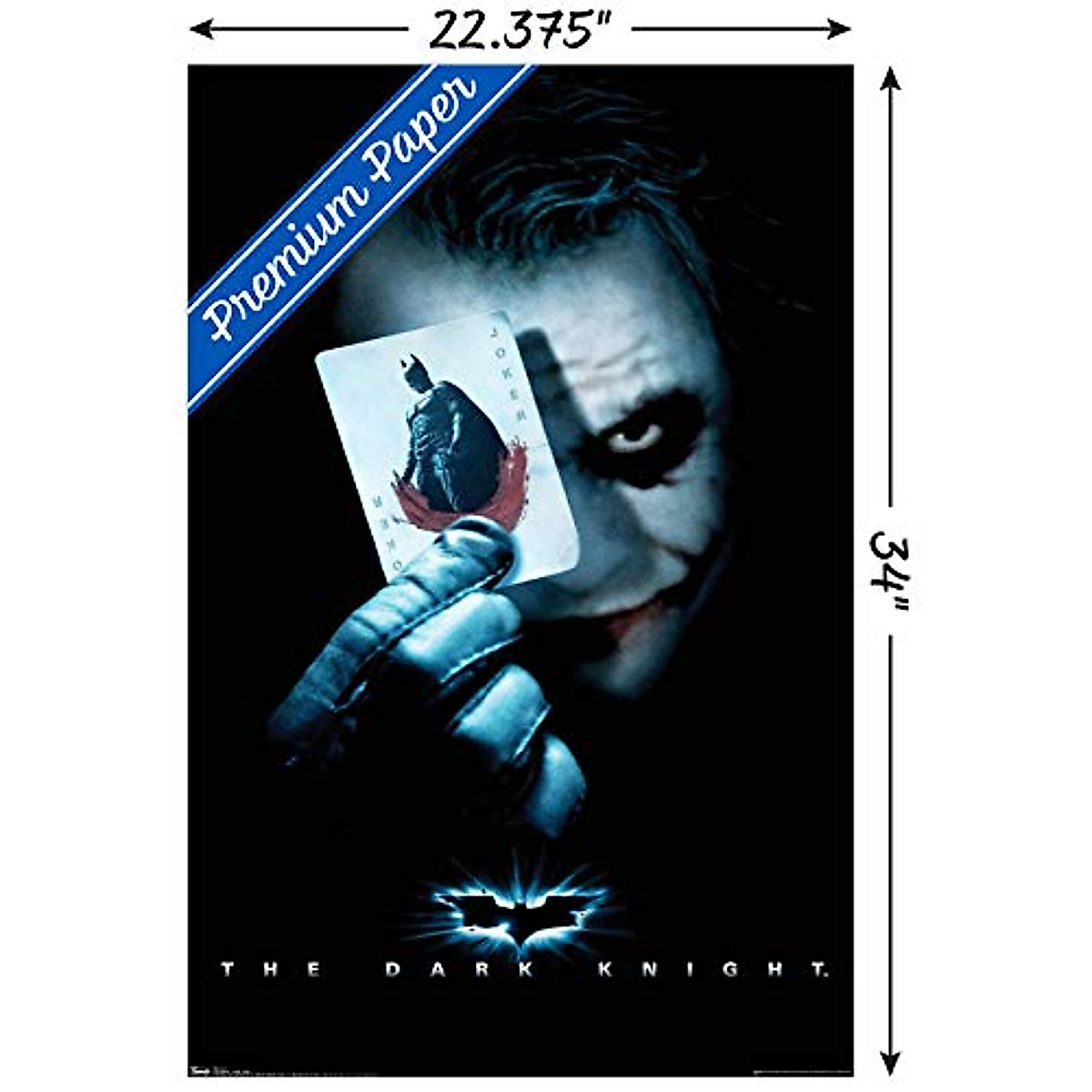Trends International DC Comics Movie - The Dark Knight - The Joker with Batman Playing Card Wall Poster, 22.375" x 34", Premium Unframed Version