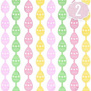 xo, Fetti Easter Decorations Pastel Egg Foil Fringe Curtain - Set of 2 | Easter Egg Party Bunny Decorations, Photo Booth Backdrop, Pastel Spring Kids Party, Spring Baby Shower