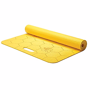 MERRITHEW Kids Yoga and Exercise Mat, Bee Happy (Yellow) 0.15 inch / 4 mm