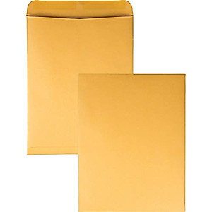 Quality Park Heavyweight Catalog Envelopes, Gummed, Brown Kraft, 12 x 15.5, 100 per Box, (41967)