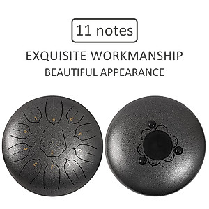 LOMUTY Steel Tongue Drum - Percussion Instrument -Handpan Drum with Bag, Music Book, Mallets, Finger Picks