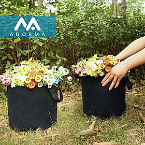 ADORMA 12 Packs 3 Gallon Grow Bags, Heavy Duty 300G Thickened Nonwoven Fabric Plant Pots with Handles