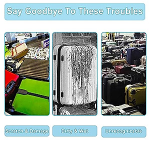 QUMENEY Clear Luggage Cover Protector Bag PVC Suitcase Cover Protectors Transparent Luggage Protector Waterproof Dustproof for Travel (20 Inch)