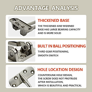 SANATO Door Lock Swing Bar Door Guard 2-1/2" High Security for Home, 3 Pack (Brushed Nickel US15)
