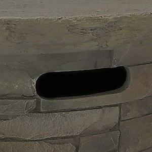 Christopher Knight Home Blaeberry Outdoor Circular Firepit, Natural Stone Finish