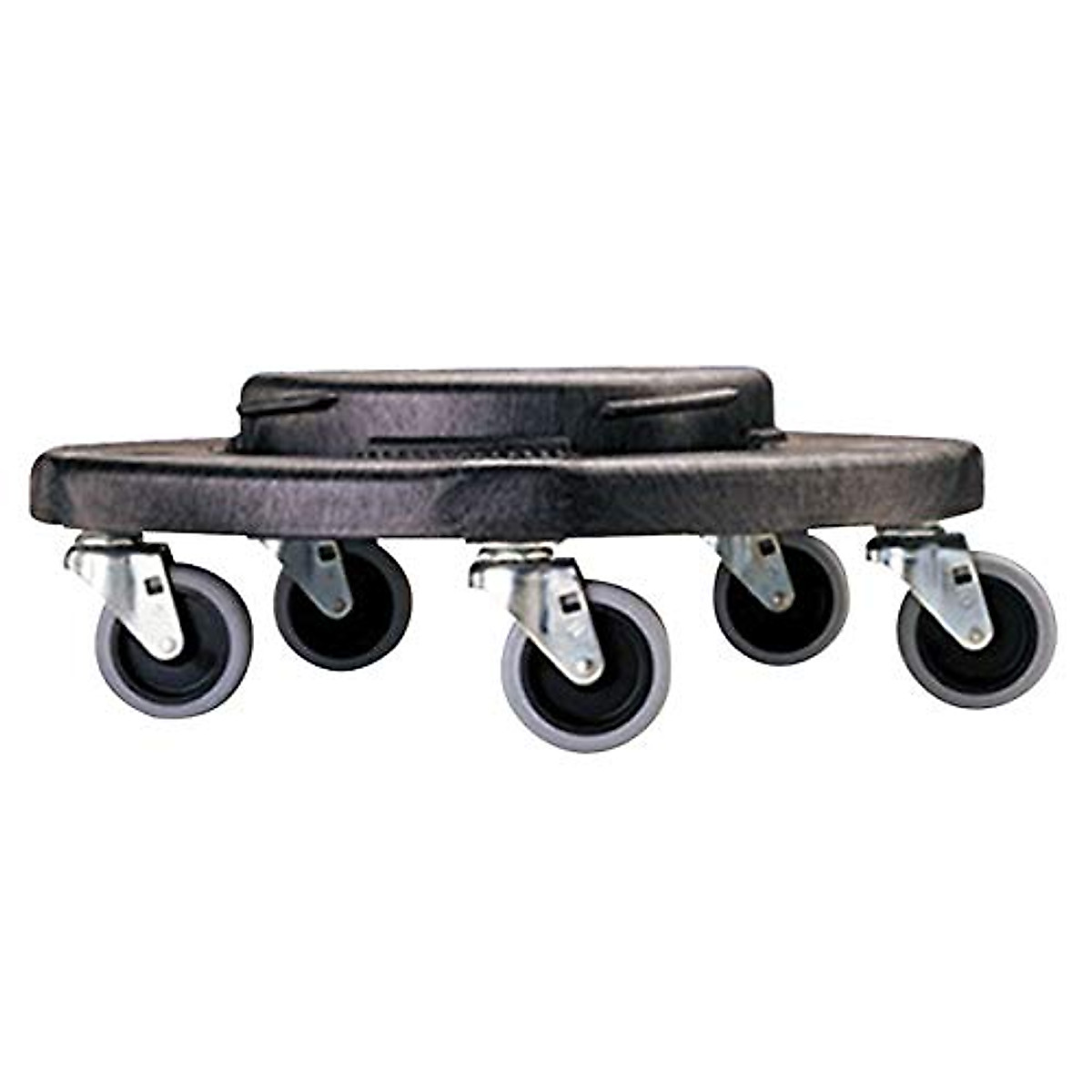 Rubbermaid Commercial RCP264000BK Products Brute Round Twist on/Off Dolly, 250lb Capacity, 18Dia x 6 5/8H, Black