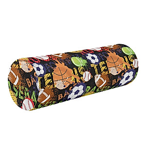 Vnurnrn Sport Balls Neck Support Pillow Round Neck Roll Bolster Cylinder Pillow Cervical Pillows Shoulder Pillow for Leg Knee Back Head Support for Bedroom Camp Work Women Men