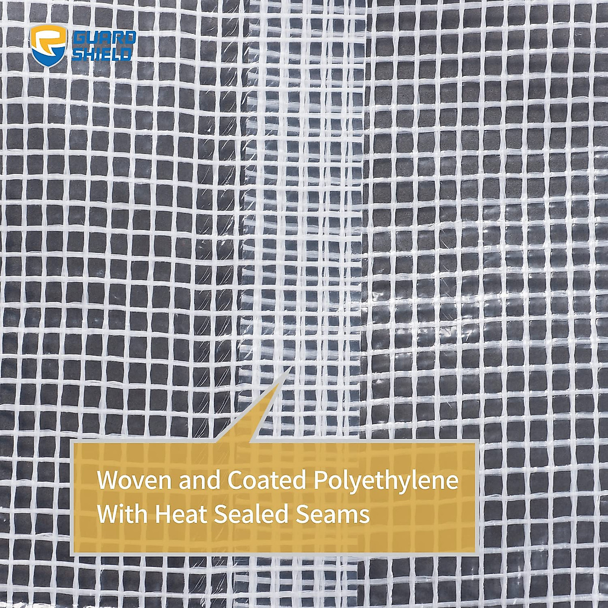 GUARD SHIELD Clear White Tarp Heavy Duty 8x20 Feet Waterproof for Greenhouse Outdoor Garden Poly Cover UV Resistant 3x3 Weave 10mil