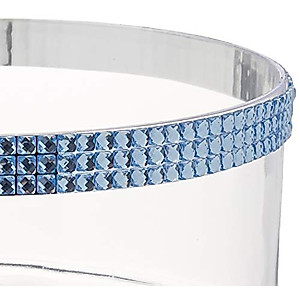 Luxury Small Clear Plastic Trifle Container with Dazzling Blue Gems - 5.75" (1 Piece ) - Perfect for Desserts & Centerpieces