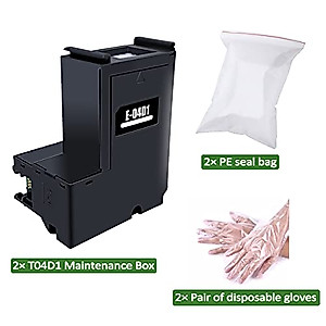 LiTuhorse T04D1 T04D100 Ink Maintenance Box for ET-15000 ET-4750 ET-4760 ET-3750 ET-3760 ET-2760 ET-3700 ET-3710 ET-3830 ET-3850 ET-4850 WF-2860 ET-5170 ET-M1000 ST-3000 XP-5100 Printers 2-Pack