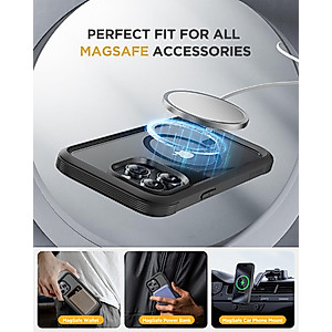Miracase Magnetic for iPhone 15 Pro Max Case 6.7'' [Compatible with Magsafe] Full-Body Drop Proof Bumper Phone Case for iPhone 15 Pro Max with Built-in 9H Tempered Glass Screen Protector,Black