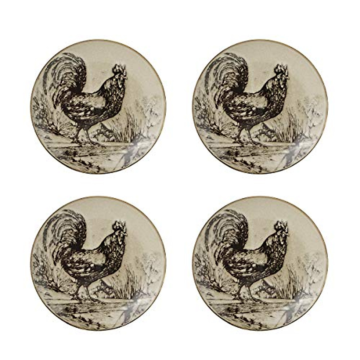 Pfaltzgraff Homespun Rooster 16-Piece Dinnerware Set, Service for 4 Brown