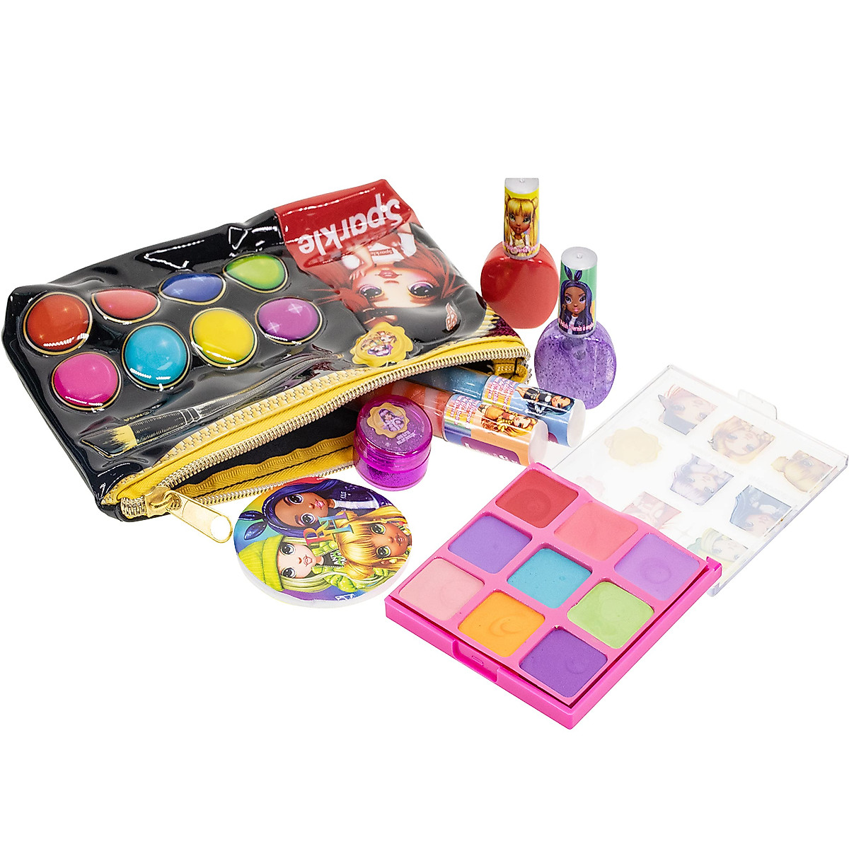 Rainbow High - Townley Girl Cosmetic Makeup with Palette Bag Set Includes Lip Gloss, Nail Polish & Eye Shadow and More! for Kids Girls, Ages 6+ Perfect for Parties, Sleepovers and Makeovers