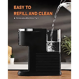 SHARDOR 3 in 1 Single Serve Coffee Maker for K Cup Pods & Ground Coffee & Teas, 6 to 14oz Brew Sizes, with 40oz Removable Water Reservoir, Self-cleaning Function
