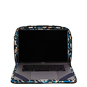 Vera Bradley Women's Performance Twill Laptop Crossbody Workstation, Immersed Blooms, One Size