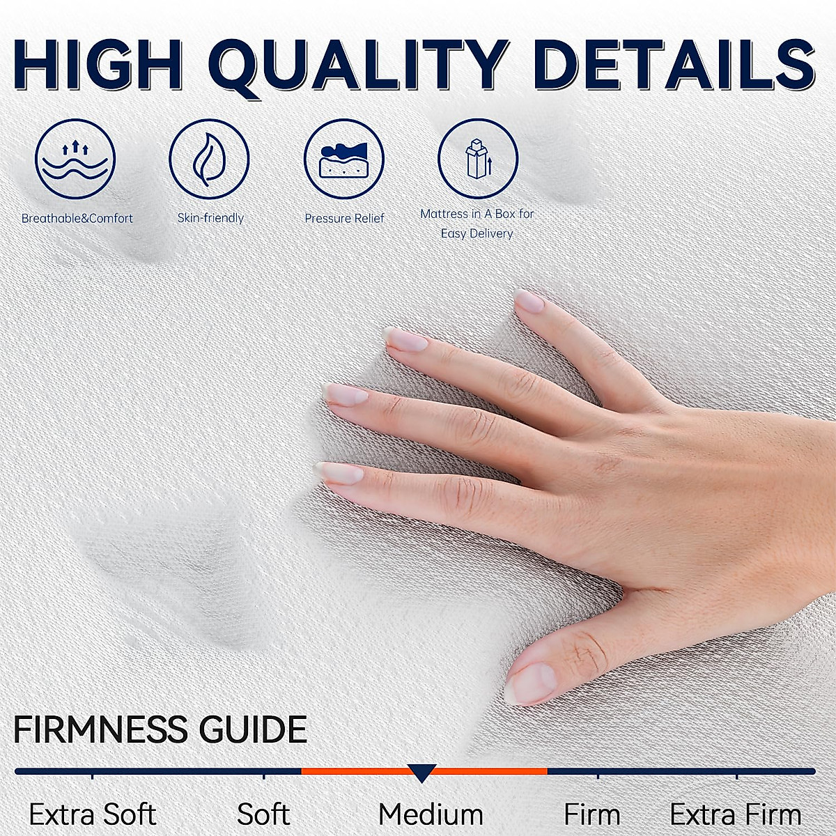 OAITE Queen Mattress-10-Inch Hybrid Mattress with Individual Pocket Springs and Memory Foam, Queen Size Bed in a Box,Breathable and Pressure-Relieving,Mattress Queen(80''*60''*10'')