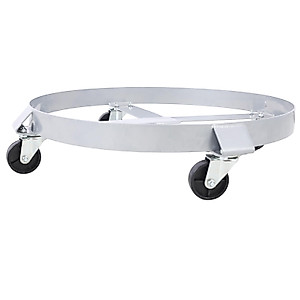 2Pcs 55 Gallon Drum Dolly - Heavy Duty Barrel Dolly Drum Cart with 4 Swivel Caster Wheels Steel Frame Barrel Dolly for 55 Gallon Drum with Brake for Workshop Factory Warehouse