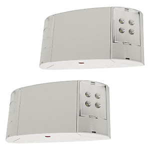 LFI Lights | Emergency Light | White Housing | Two Ultra-Bright LED Adjustable Heads|Hardwired with Battery Backup | UL Listed | (2 Pack) | EL-F2
