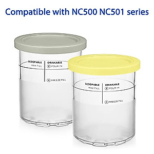 LOMILD Ice Cream Containers 24 oz, Replacement for Ninja Creami Deluxe Pints and Lids - 2 Pack, Compatible with NC500 NC501 Series Deluxe Ice Cream Makers, Dishwasher Safe & BPA-Free