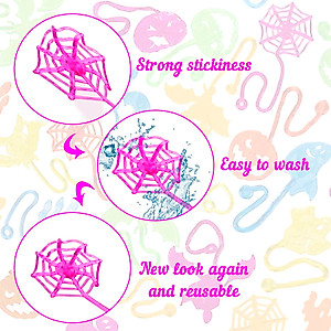 50 PCS Halloween Stretchy Sticky Hands Party Favors For Kids 4-8,Glitter Sticky Hands Toys, Treasure Box Fillers and Classroom Prizes,Halloween Party Favors,Birthday Parties,Toys for Sensory Kids