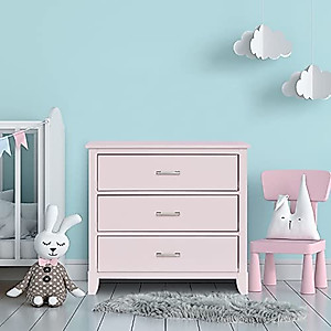 Dream on Me Universal 3 Drawers Chest | Kids Bedroom Dresser | Three Drawers Dresser Mid Century Modern, Blush Pink