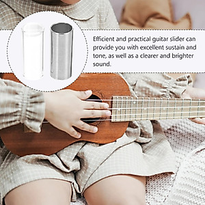 2 Pcs Guitar Slider Banjo Accessories Firm Guitar Slide Metal Slide Guitar Finger Slide Professional Guitar Slide Standard Guitar Slide Guitar Bar Stainless Steel Major Slide Rail