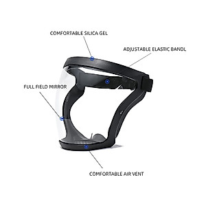 Banxian Super Protective Face Shield,Anti Fog Mask,Adult Clear Face Shield,Plastic Face Mask （Black）