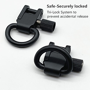 AOOK Sling Swivels Mounts for Rifle and Shotgun, Heavy Duty Sling Attachments Clips, Black- Occult (Black)