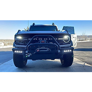 M&R Automotive LED Lights with Mounts and Hardware,Ultra-Bright 2021+ FORD BRONCO LED M&R MODULAR BUMPER FOG LIGHT KIT,Easy Install LED Light in 16000 LumenWhite and dual function AMBER DRL,BroncoTOP