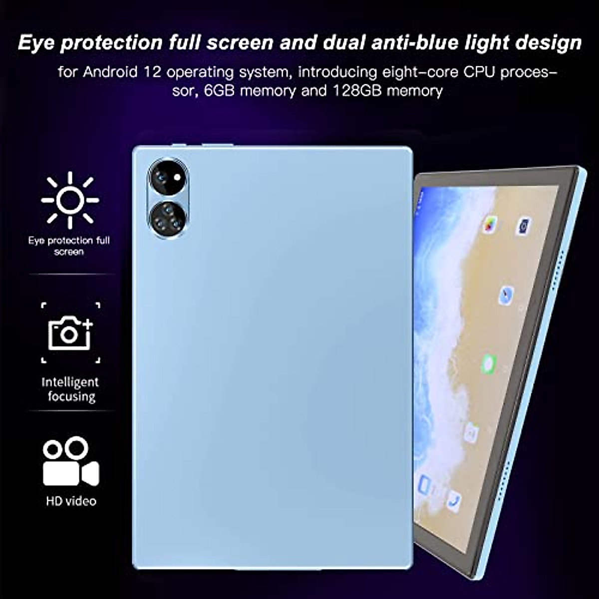 10 Inch 2.4G 5G WiFi Dual Band 12 Tablet 100240V HD 1920x1200 IPS Kids Tablet for Gaming US Plug