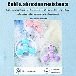 Bagima Laundry Balls Hair 20 * 15 * 3 3Pcs Push Bubble Washer Balls Laundry Washing Balls Multifunctional No Winding Washing Machine Balls with Net