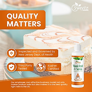 G-Sweetz Monk Fruit & Stevia Liquid Sweetener Drops - Natural Sweeteners & Sugar Alternatives - Delicious Blend with No Bitter Aftertaste - Concentrated Sweetener Liquid Drops Extract – 8 FL OZ (1600 Servings)
