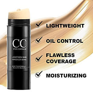 Boobeen Air Cushion CC Stick Moisturizing CC Cream Concealer Full Coverage Foundation Makeup Color Correcting Cream to Create Natural Makeup, Oil-Free
