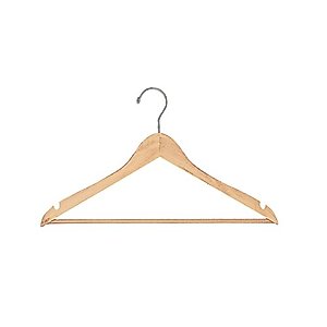 Wood All Purpose Hangers - Natural Wood - 17 inches - Case of 20