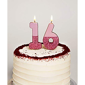 Rose Gold Glitter Number 4 Candle | Premium Quality Cake Topper Decoration | Pretty, Sparkly for Kids, Adults, 40th Birthday Party, Anniversary, Milestone