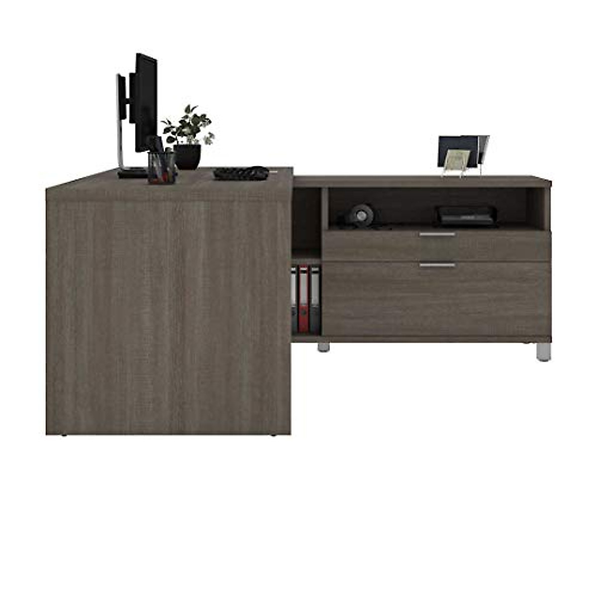 Bestar L Shaped Computer Desk with Storage, 72-inch Corner Desk with Storage, Desk for Office