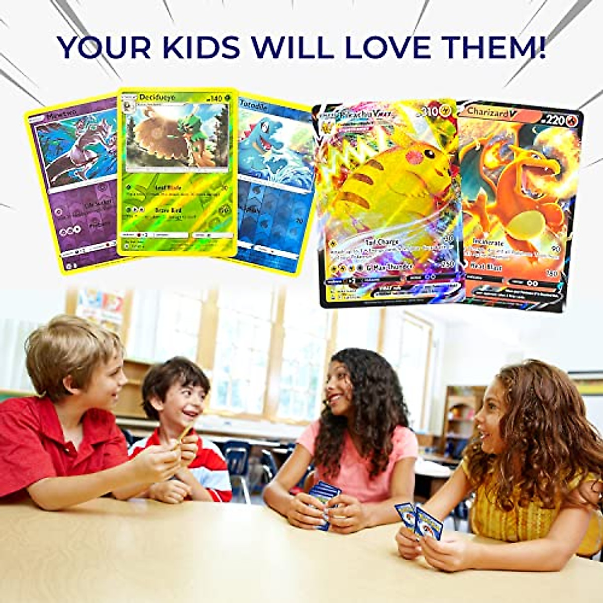 Ultra Rare PKMN Cards Starter Pack - 10 Holo, 2 Ultra Rare, 50 Assorted Cards with Deck Box – No Duplicates - Limited Edition | Surprise Your Friends & Boost Your Collection and Battle Skills- 62 Pack