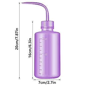 DERSTRA Wash Bottles - 2pcs 250ml Safety Wash Bottle Watering Tools, Economy Plastic Squeeze Bottle Medical Label Green Soap Cleaning Washing Bottle (Purple)