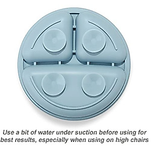 PandaEar Divided Unbreakable Silicone Baby and Toddler Plates - 3 Pack - Non-Slip - Dishwasher and Microwave Safe - Silicone (Blue Green Brown)