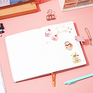 CAGIE Lock Diary for Girls with 2 Keys, Diary with Lock for Girls ages 8-12, Heart-Shaped Locked Journal for Women, Gold Edged Pages 5.3 x 7 Inch