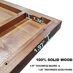 IBF Solid Wood Computer Desk, Natural Real Wooden and Metal Home Office Desk, Farmhouse Industrial Modern Executive Desk Workstation,Laptop PC Table for Gaming Work Writing Study,Rustic Brown,55 Inch