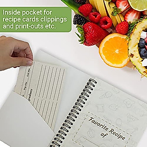 BPFY 2 Pack 5.5" x 8.5" Recipe Book to Write in Your Own Recipes, Blank Recipe Notebook, Spiral Cookbook Recipe Journal Notebook Include 120 Recipes Page