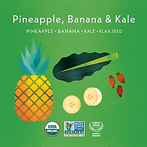 Once Upon a Farm | Organic Fruit & Veggie Blend Baby Sampler | Apple Blueberry, Pineapple Banana Kale, Mango, Apple Carrot Beet Ginger | Cold-Pressed | No Sugar Added | Dairy-Free Plant Based | Variety Pack of 24