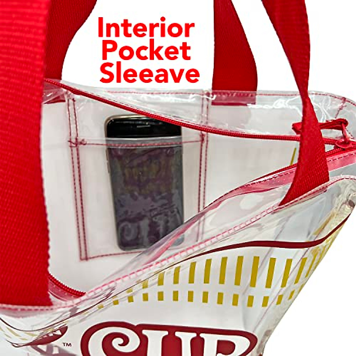 Nissin Cup Noodles Cup Noodles Tote Detachable Drawstring Bag, Clear